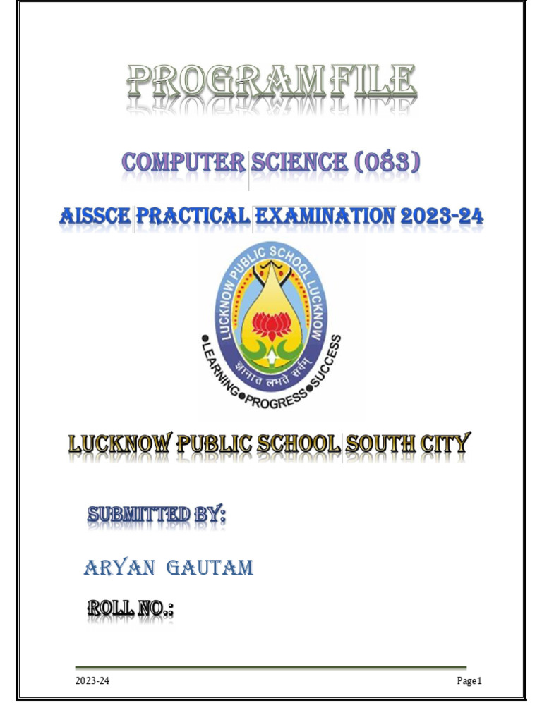 Aryan Cs Project | Download Free PDF | Comma Separated Values | String (Computer Science)