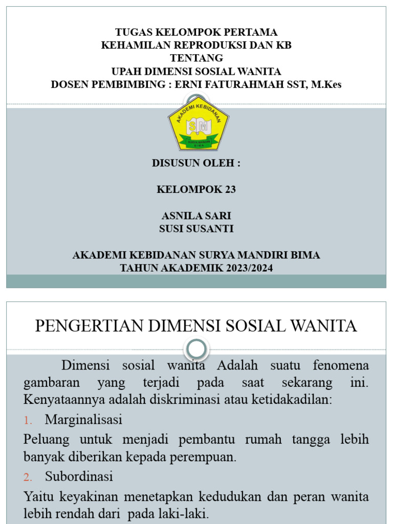 Dimensi Sosial Wanita | PDF