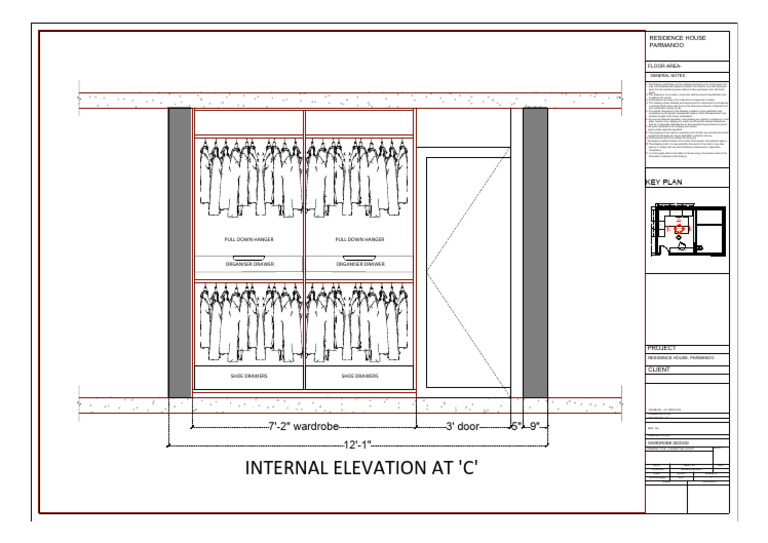 Guest Bedroom Dresser Room Internal Elevation at C | PDF | Business