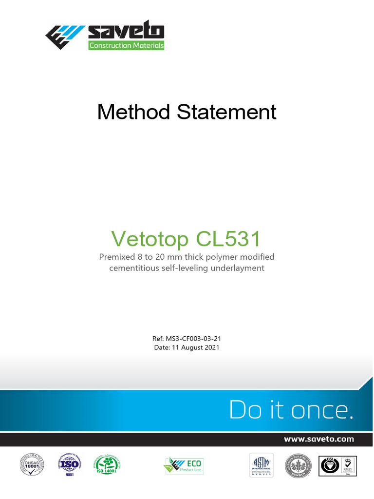 Vetotop CL531 Application Guide | PDF | Water | Plaster