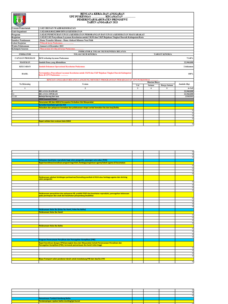 Promkes Format Rka Bok Puskesmas 2023 | PDF