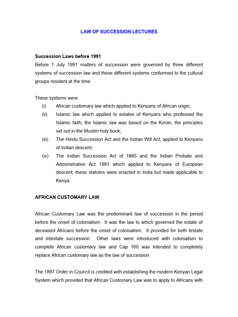 Law of Succession Full Notes | Download Free PDF | Will And Testament ...