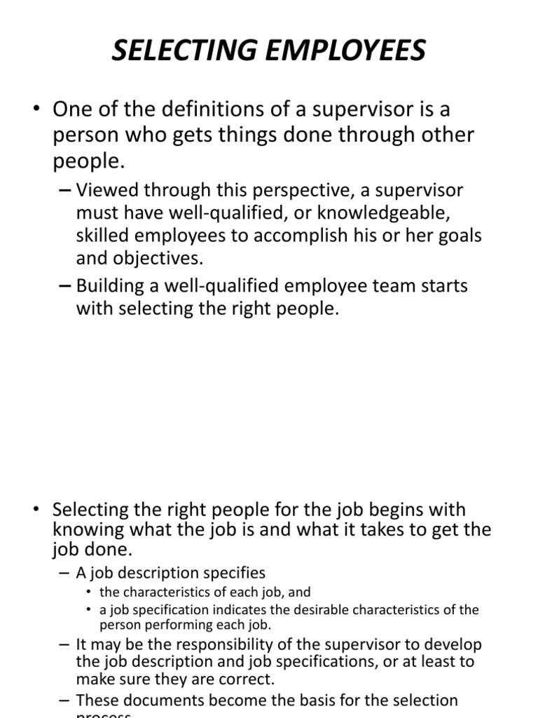 Employee Selection Process Overview | PDF | Recruitment | Employment