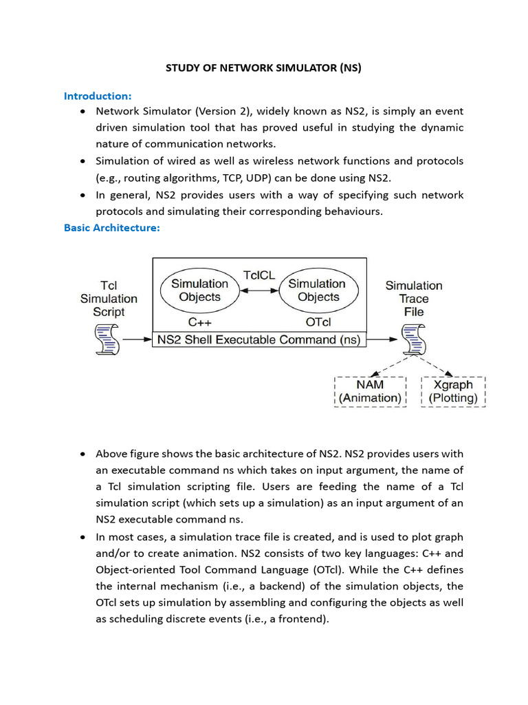 Introduction To NS2 | PDF | Transmission Control Protocol | Scripting Language