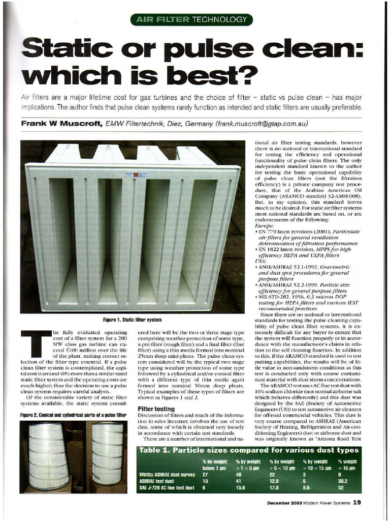 Static or Pulse Filter Which Is The Best | PDF