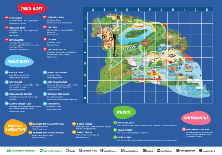 Dreamworld Park Map Oct 23 | PDF | Amusement Park | Amusement Rides