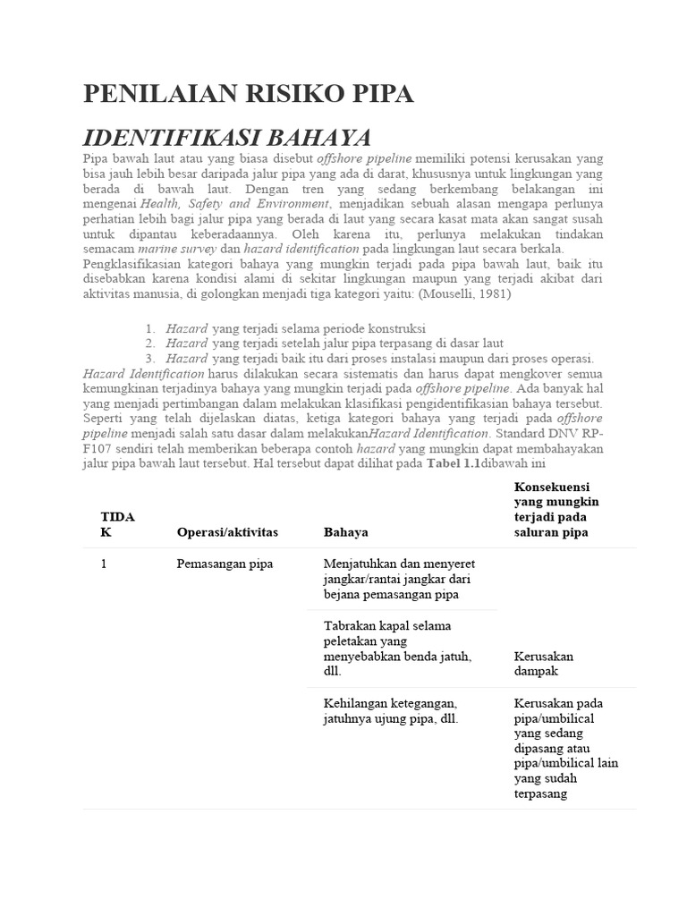 Pipeline Risk Assessment | PDF