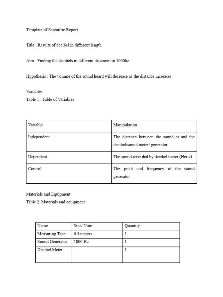 Sound Experiment | PDF | Decibel | Experiment