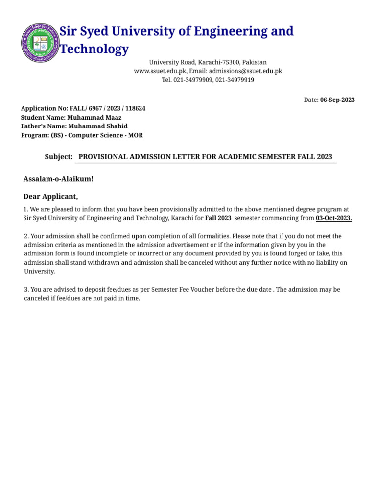 Provisional Admission Form | PDF | Vocational Education | Qualifications