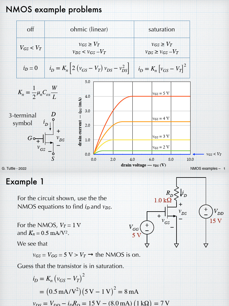 Nmos Examples | PDF | Mosfet | Mathematics