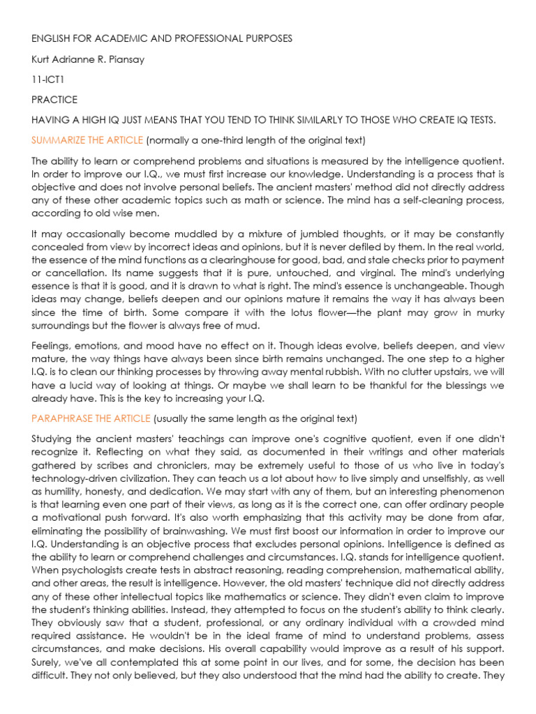 EAPP | PDF | Mind | Intelligence