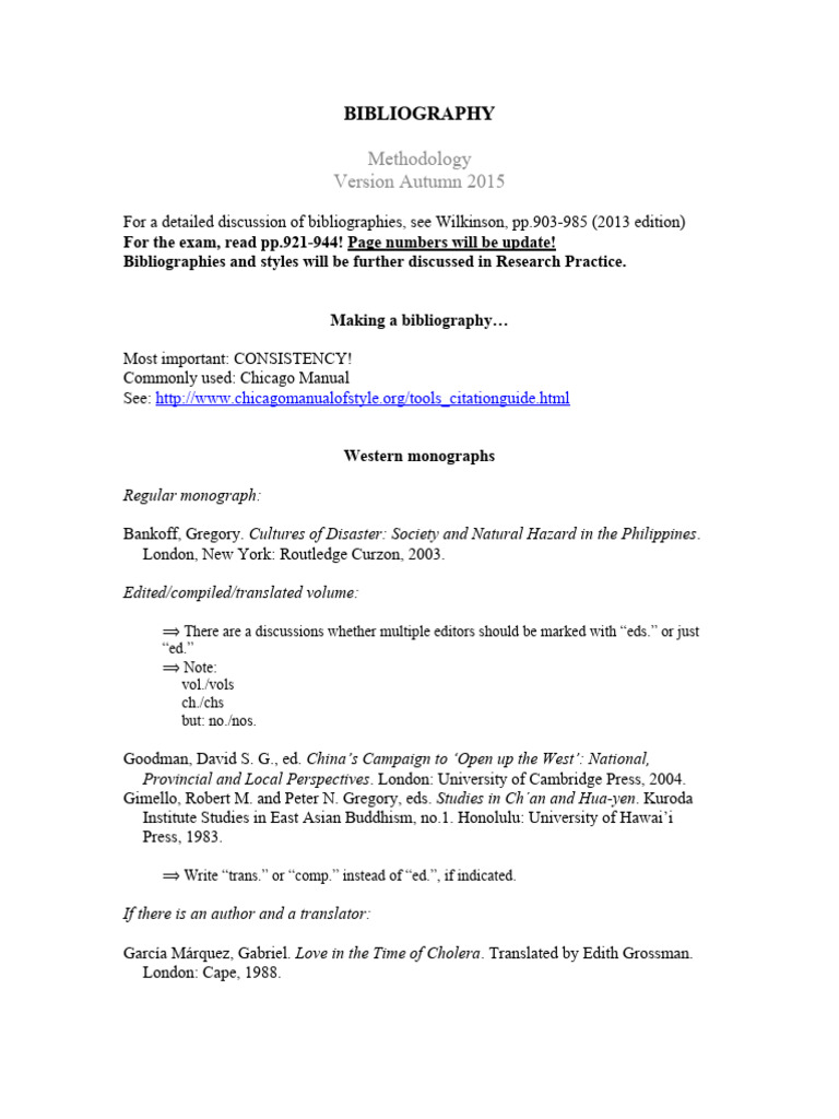 Handout Bibliography 2016-10 | PDF | Ellipsis | Citation