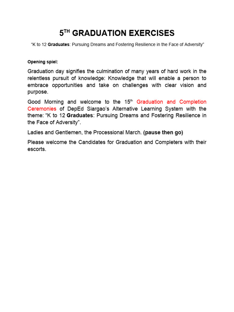 ALS Graduation | PDF