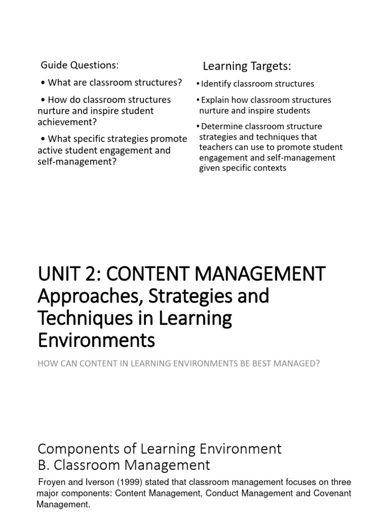 Content Management | PDF | Classroom | Classroom Management