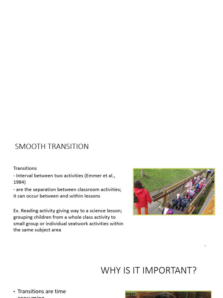 Strategies for Smooth Transitions | PDF | Classroom | Learning