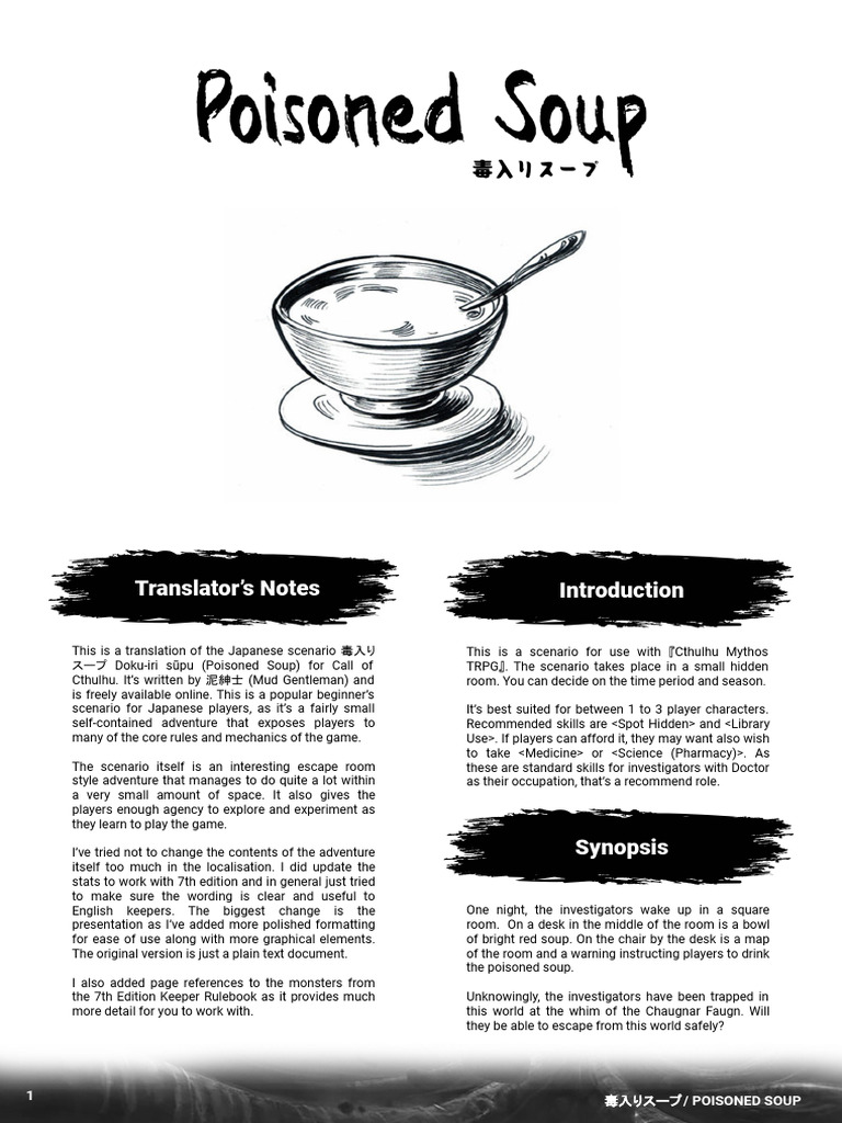 Poisoned Soup - Scenario - v1.1 | PDF