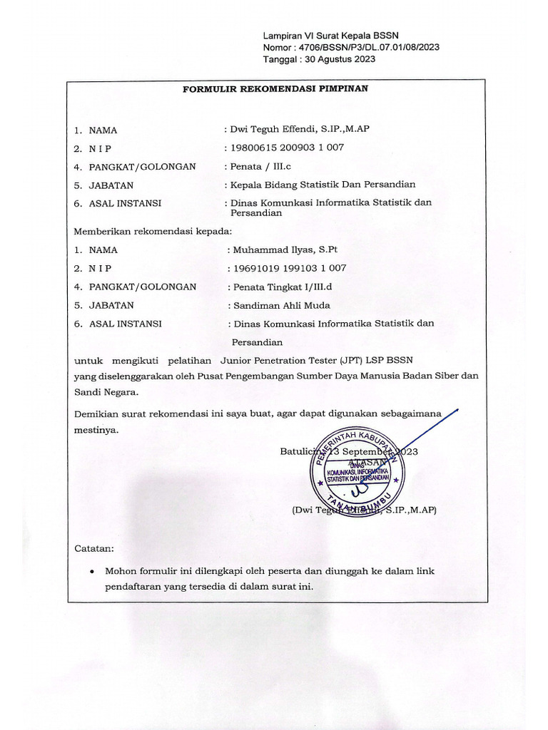 Formulir M. Ilyas | PDF