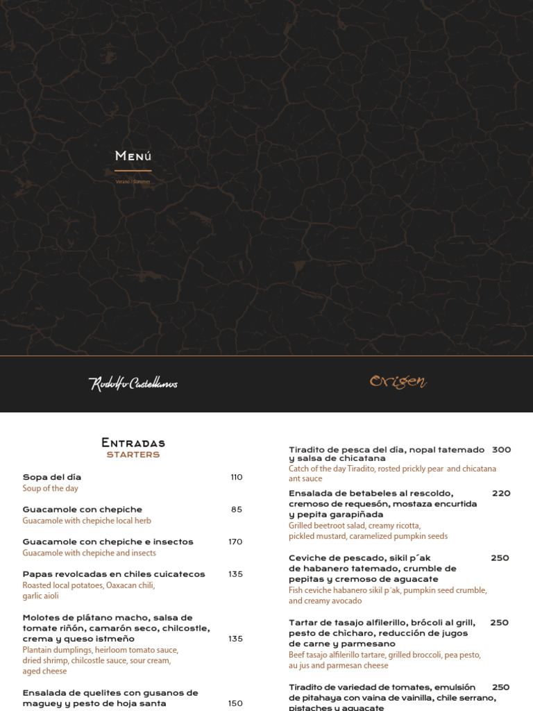 Menu Origen | PDF | Alimentos | Cocina
