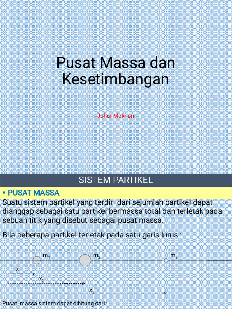 Pusat Massa dalam Sistem Partikel | PDF | Sains & Matematika