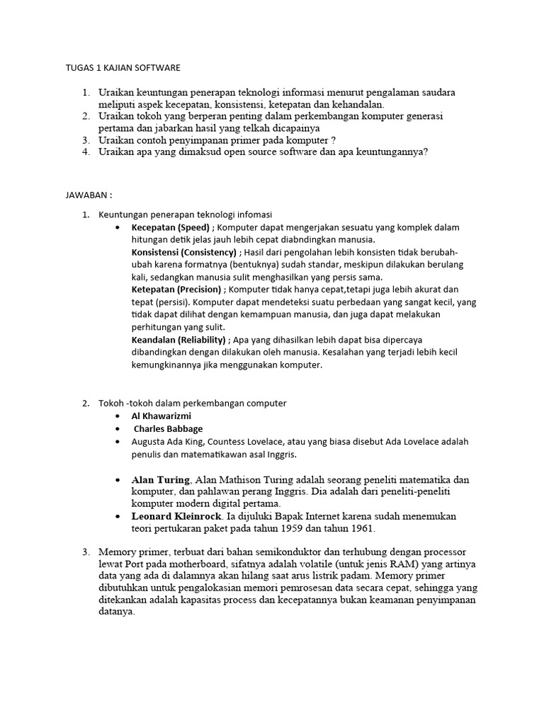 Tugas 1 Kajian Software | PDF