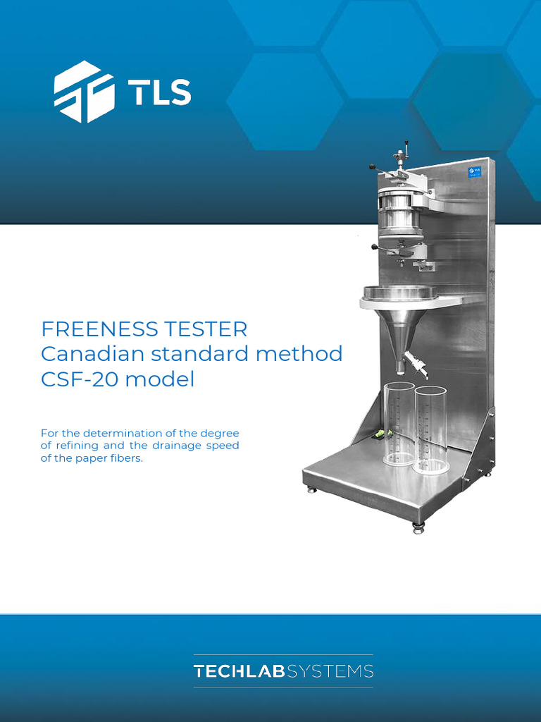 Canadian Standard Freeness Tester CSF-20 | PDF | Paper | Materials