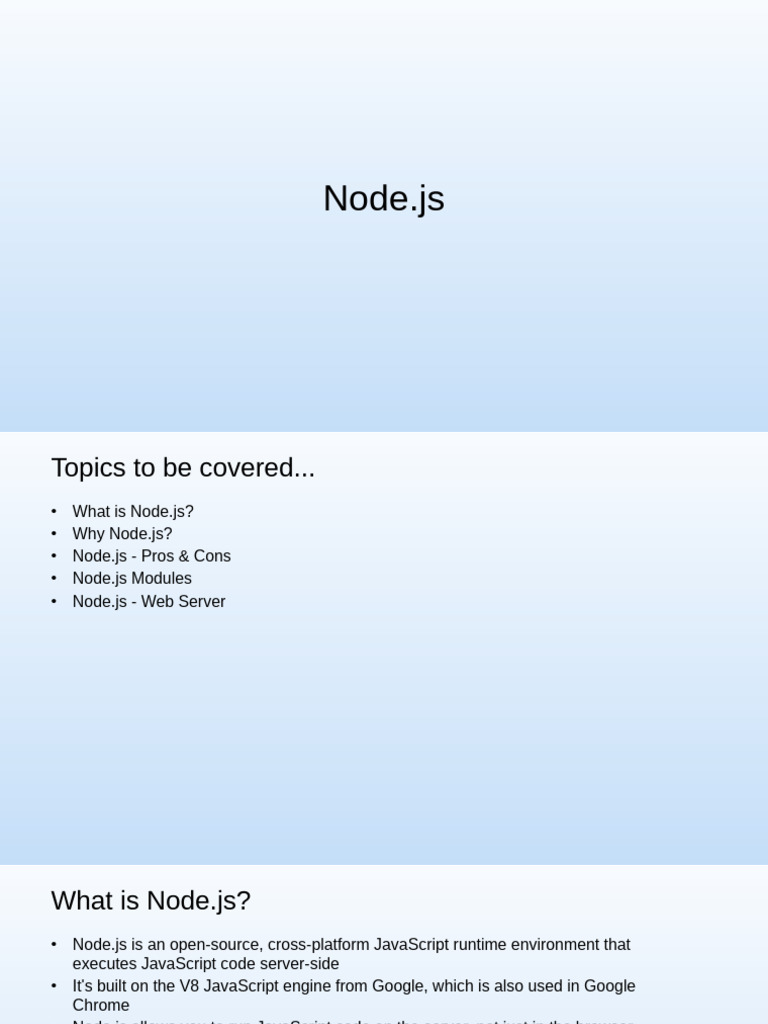 NodeJS Introduction | PDF | Systems Engineering | Computing NodeJS Introduction | PDF | Systems Engineering | Computing