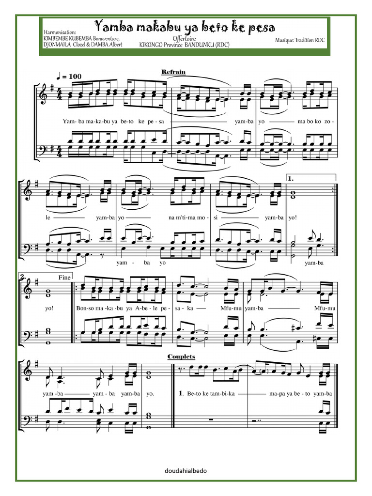 Yamba Makabu Ya Beto Ke Pesa | PDF