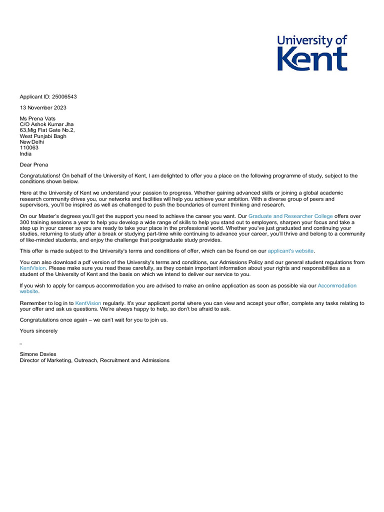 Offer Letter 25006543 | PDF