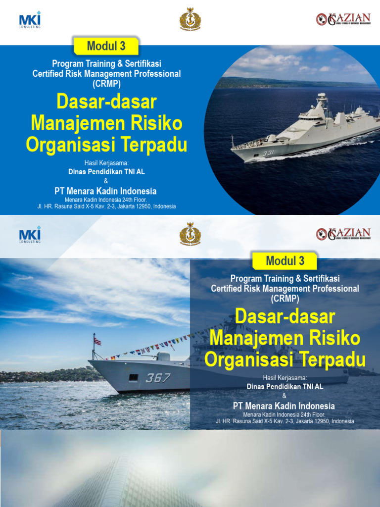 Modul 3 - Program CRMP - Dasar-Dasar Manajemen Risiko Organisasi Terpadu | PDF