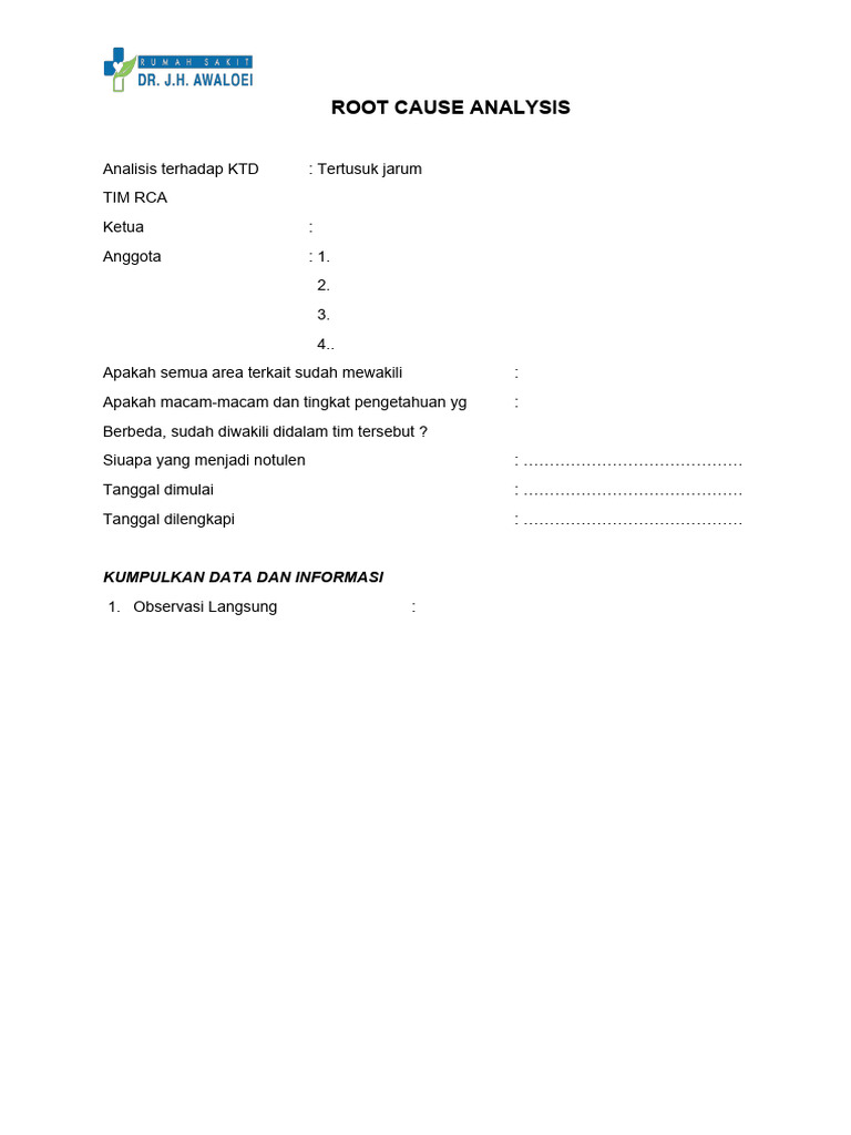 Root Cause Analysis | PDF