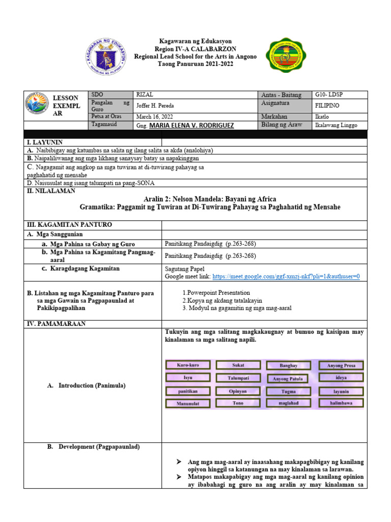 3rd Quarter Lesson Exemplar | PDF