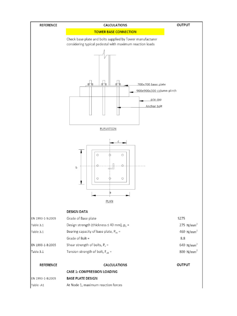 Bolts Base Plate Design To Eurocode - TOAZ | PDF