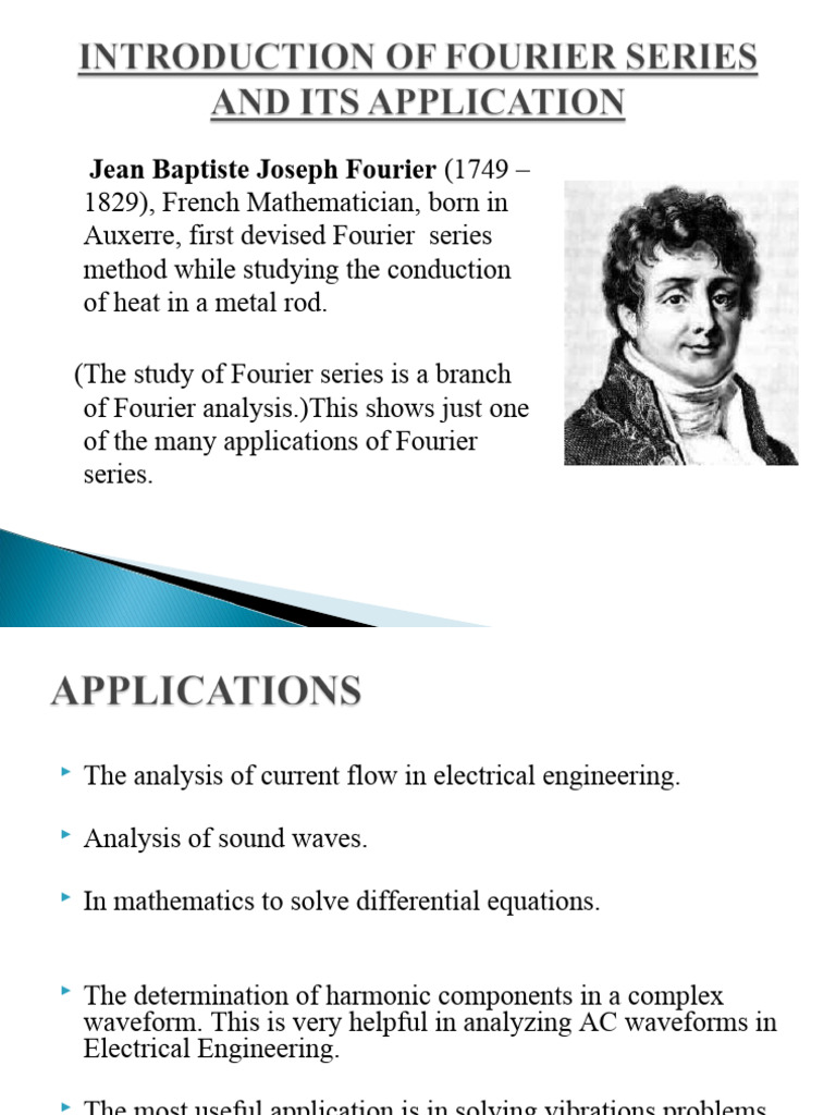 Fourier Series Applications | PDF | Mathematical Analysis | Fourier Series