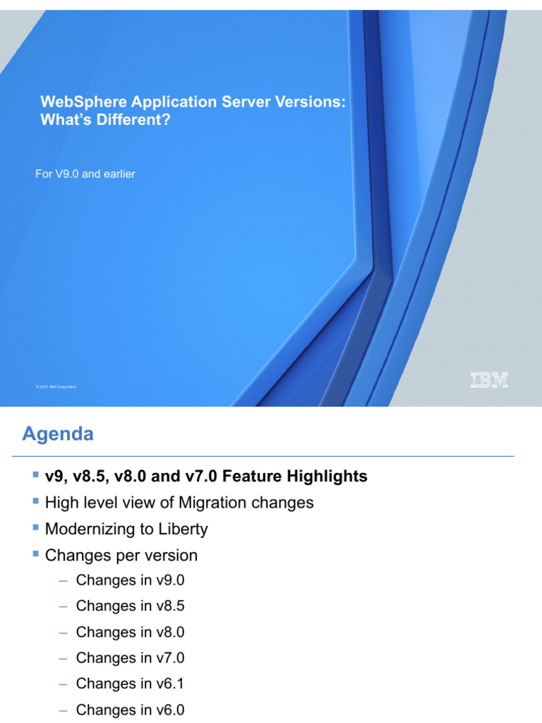 WebSphere Application Server Versions Whats Different - 4 | PDF | Cloud Computing | Java ...