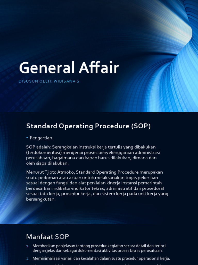 General Affair Sop | PDF