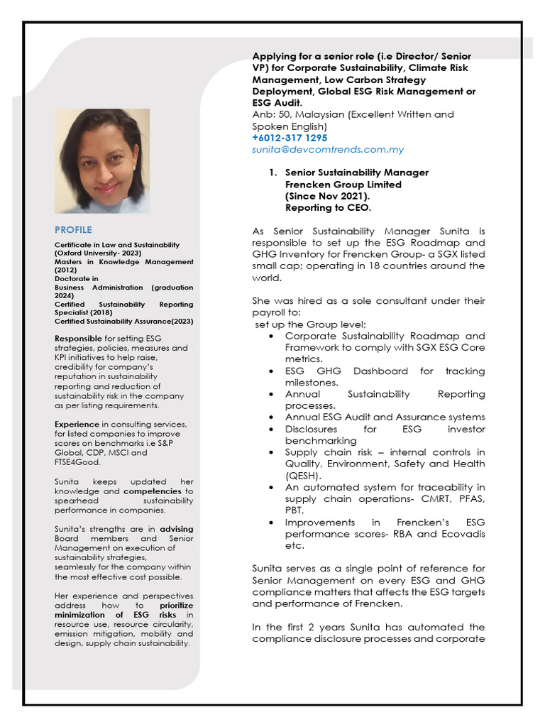 Sunita Devi CV Oct 2023 | PDF | Supply Chain | Business