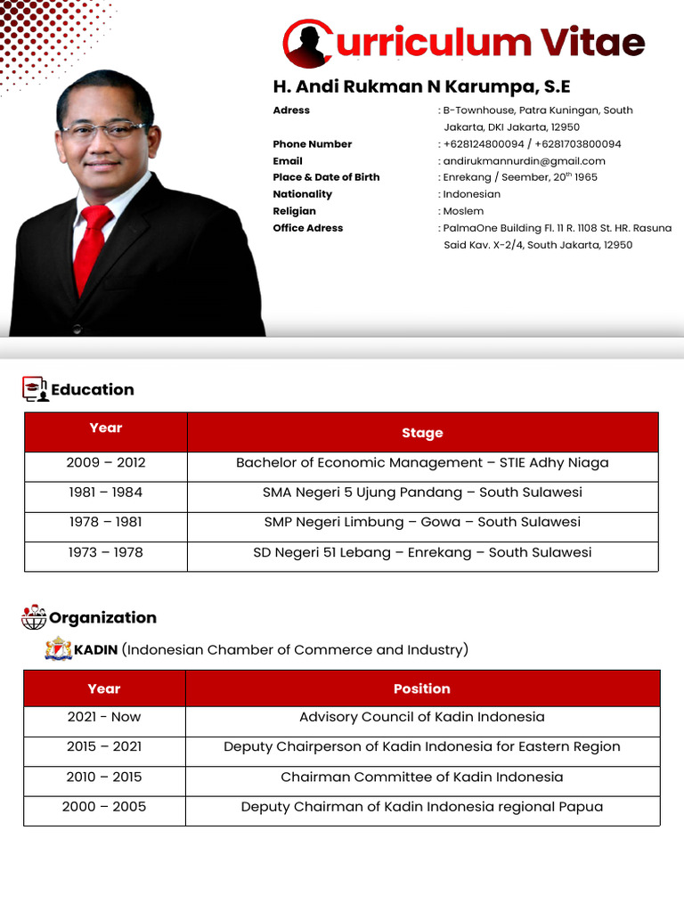 CV - Andi Rukman N. Karumpa - ARN | PDF | Politics Of Indonesia ...