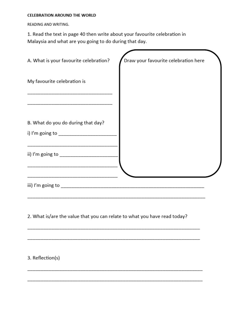 Celebrations Around the World Worksheet | PDF