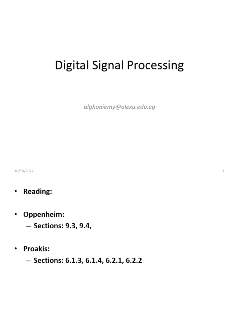 DSP-Lec 4 | PDF | Discrete Fourier Transform | Functions And Mappings