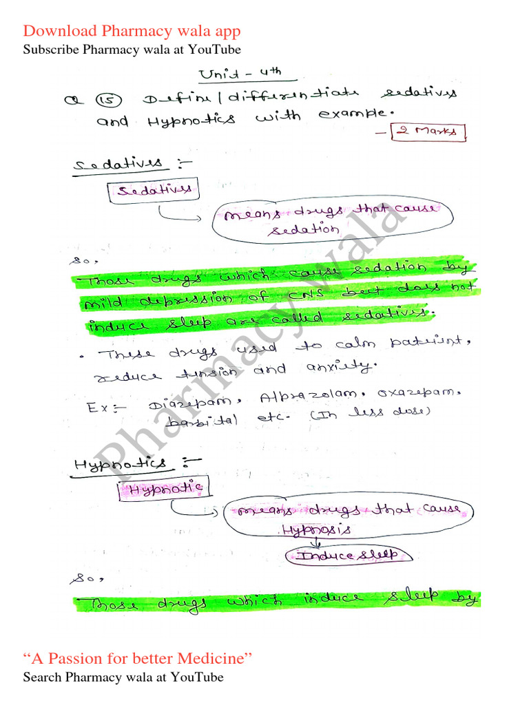 U 4 Medicinal Chemistry Imp Questions 4th Sem Shahruddin Khan | PDF ...