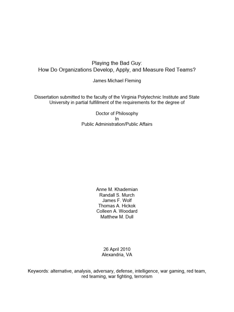 Red Team Development and Analysis | PDF | Simulation | System