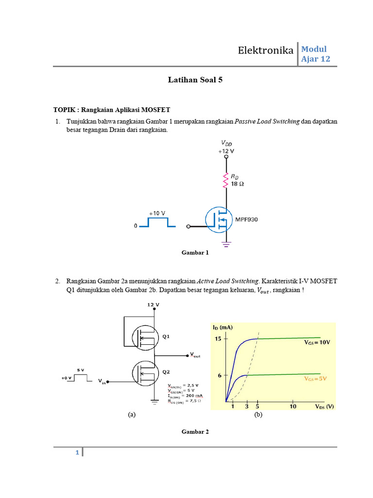 Latihan Soal 5 - MOSFET | PDF