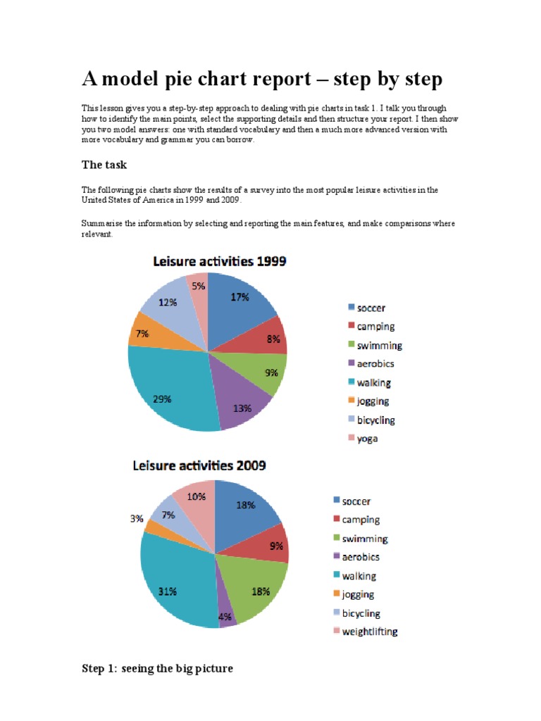 A Model Pie Chart Report - Step by Step | PDF | Communication | Linguistics