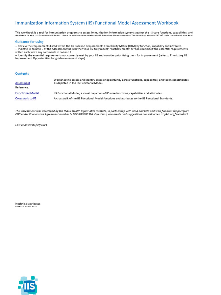 IIS Functional Model Assessment Workbook - Assessment Only | PDF ...
