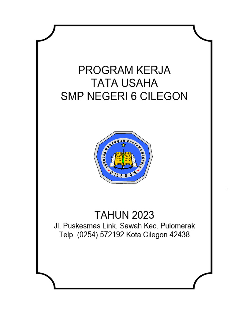 Cover Program Kerja TU 2223 | PDF | Karier & Perkembangan