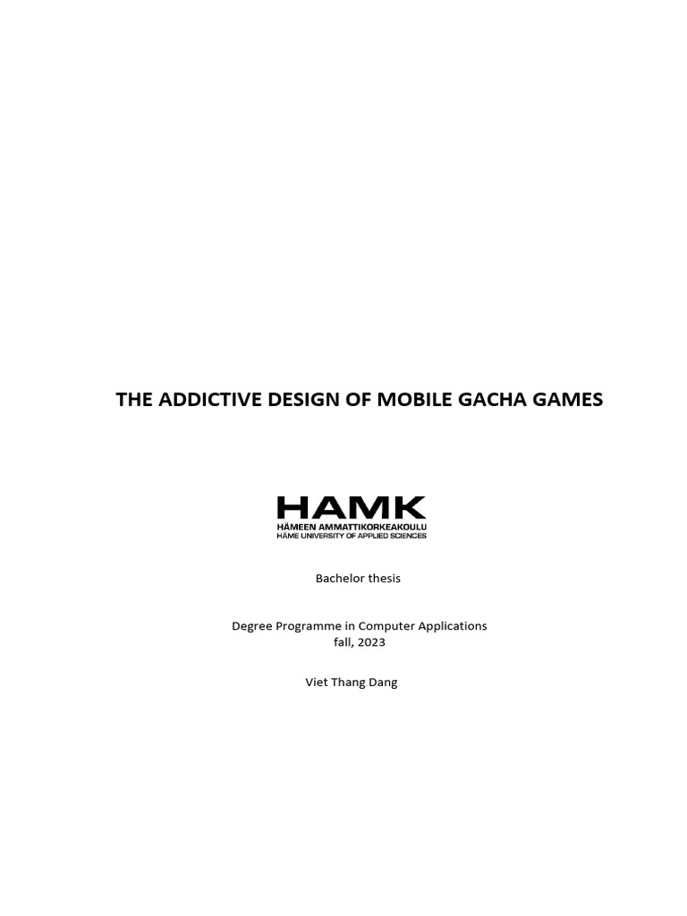 Addictive Design of Mobile Gacha Games | PDF | Game Design | Gaming