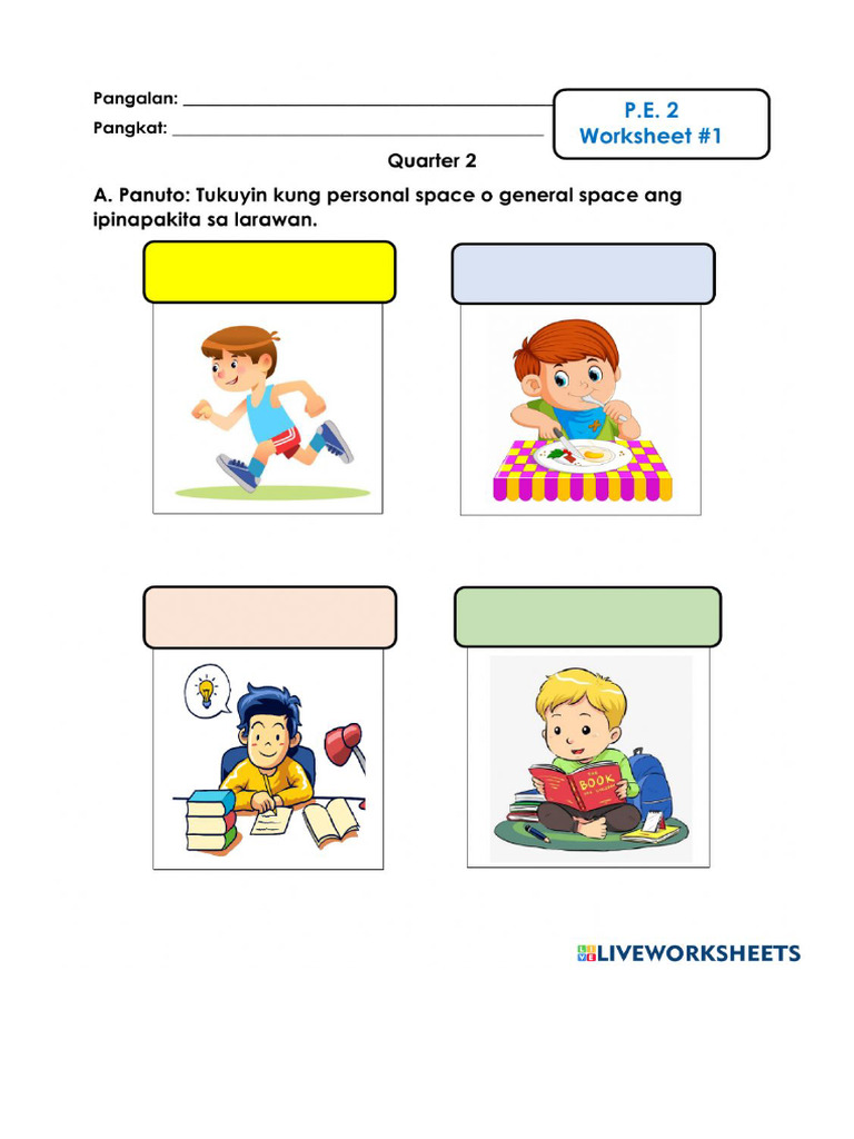 Personal and General Space For Grade 1 | PDF
