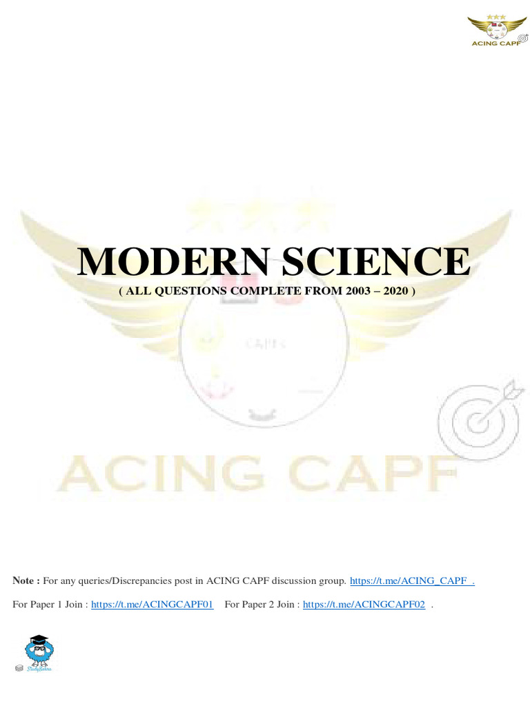 Modern Science (Pyq - Capf) Acing Capf | PDF