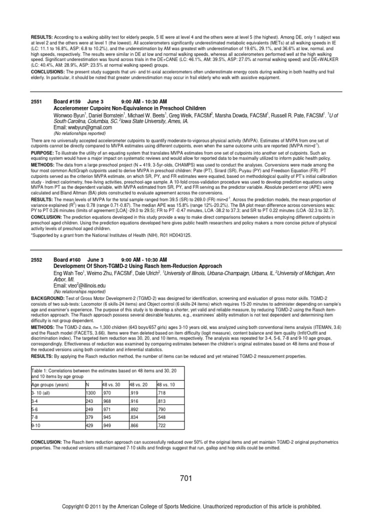 Development of Short-TGMD-2 Using Rasch Item-Reduction Approach | PDF ...