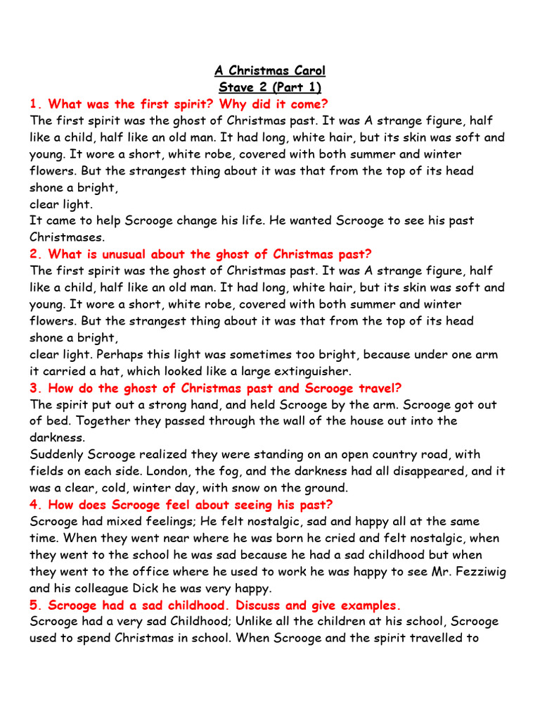 A Christmas Carol Stave 2 | PDF | Ebenezer Scrooge